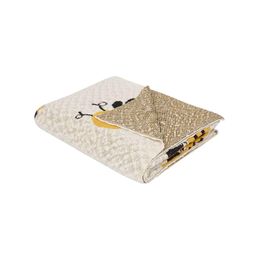 Beliani Kuscheldecke DRAGAN in Beige/Schwarz/Gelb - (W) 130 x (H) 0.5 x (L) 170 cm | Gr.: onesize