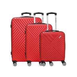 Paradise by CHECK.IN Kingston - 4-Rollen-Trolley Set 3tlg. (lila) in rot | Gr.: onesize