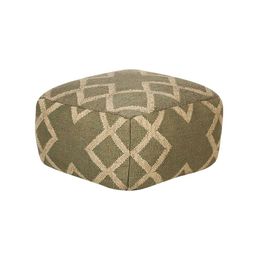 Beliani Pouf GOPI in Gr&uuml;n/Beige - (W) 50 x (H) 30 x (L) 50 cm | Gr.: onesize