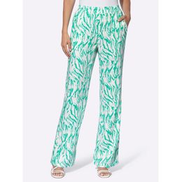 Heine Druck-Hose in blaugr&uuml;n-wei&szlig;-bedruckt | Gr.: 44