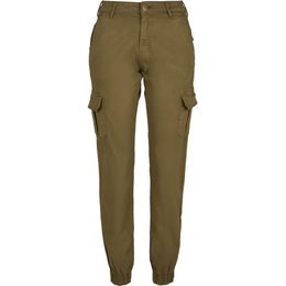 Urban Classics Damen Ladies High Waist Cargo Pants in summerolive | Gr.: 27