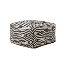 Beliani Pouf MUKKI in Schwarz/Wei&szlig; - (W) 50 x (H) 30 x (L) 50 cm | Gr.: onesize