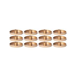 Novaliv 12x Stabkerzenhalter 6cm Candle Holder Kerzenpick Gold matt Kerzenhalt in Gold | Gr.: onesize