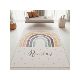 KADIMA DESIGN Teppich Kinder Regenbogen-Motiv Polyamid rutschfest Kinderzimmer | Gr.: 100 x 150 cm