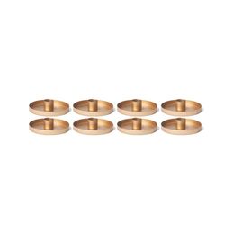 Novaliv 8er-Set Tafelkerzenhalter Gold Durchmesser 6cm Adventskranz Kerzentell in Gold | Gr.: onesize