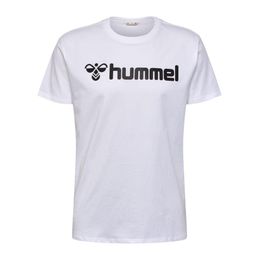 Hummel T-Shirt Regular Fit Stretch Rundhalsausschnitt Logo in Wei&szlig;-3 | Gr.: S