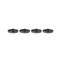 Novaliv 4er-Set Kerzenhalter Stabkerzen SCHWARZ Durchmesser 14cm Adventskranz in Schwarz | Gr.: onesize