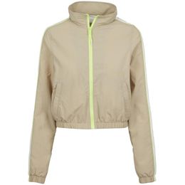 Urban Classics Damen Ladies Short Piped Track Jacket in concrete/electriclime | Gr.: L