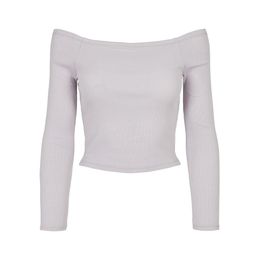 Urban Classics Damen Ladies Off Shoulder Rib Longsleeve in softlilac | Gr.: M