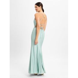 UNIQUE Abendkleid mit Stola in t&uuml;rkis - 0003 | Gr.: 40