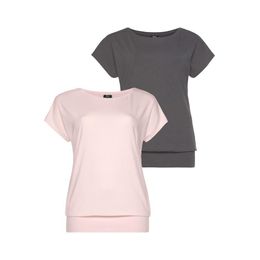 H.I.S. T-Shirt in anthrazit-rosa | Gr.: 48/50