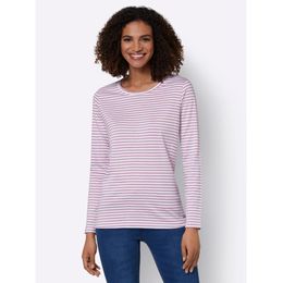 WITT WEIDEN Shirt in ros&eacute;-ecru-geringelt | Gr.: 52