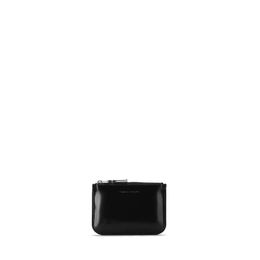 Comme des Gar&ccedil;ons Comme des Garcons Portemonnaies - Smooth Black Leather Zip Wallet With Silver Interi - Gr. unisize - in Schwarz - f&uuml;r Damen