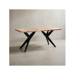 KADIMA DESIGN Esszimmertisch 180x90x76 cm Massivholz Metall Esstisch | Gr.: 160 x 80 x 76 cm