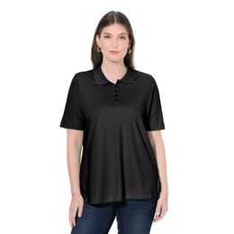 Ulla Popken Poloshirt in schwarz | Gr.: 58-60