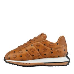 MCM Low-Top Sneaker - W Diamante Sole Leather Low Top Co - Gr. 39 (EU) - in Cognacbraun - f&uuml;r Damen