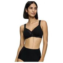 B&uuml;gelloser BH Triumph "Modern Lace+Cotton", Damen, Gr. 85, Cup E, schwarz, Microtouch, Obermaterial: 50% Polyamid, 30% Baumwolle, 20% Elasthan, BHs, Spitzeneins&auml;tze, starker Halt ohne B&uuml;gel, atmungsaktiv, leicht