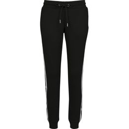 Urban Classics Trousers - Sweat in black/white/black | Gr.: S