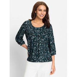 WITT WEIDEN Bluse in petrol-graphit-bedruckt | Gr.: 38
