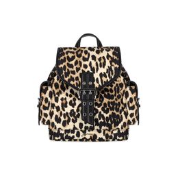 Ganni Rucks&auml;cke - Bucky Animalier Small Backpack - Gr. unisize - in Braun - f&uuml;r Damen
