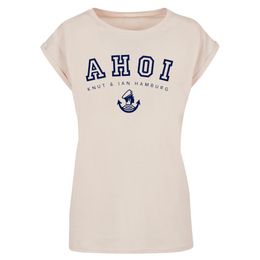 F4NT4STIC Shirt 'Ahoi Knut & Jan Hamburg' Damen Gr&ouml;&szlig;e S sand / blau