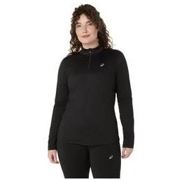 Laufshirt asics "asics CORE LS 1/2 ZIP WINTER TOP", Damen, Gr. L, schwarz (performance schwarz), Obermaterial: 94% Polyester, 6% Elasthan, Shirts Laufshirt
