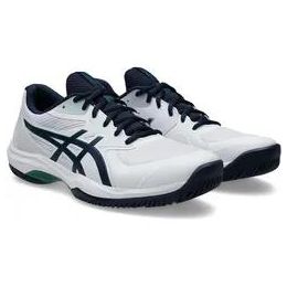 Tennisschuh asics "GAME FF", Herren, Gr. 44,5, wei&szlig; (wei&szlig;, midnight), Synthetik, Schuhe, Multicourt-Schuh, Allcourt-Schuh