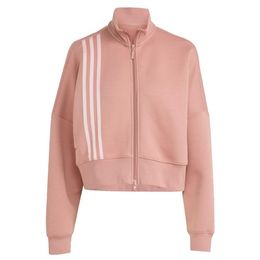 adidas originals Zip-Up Hoodie 'Off Placed 3-Stripes Zip' female Pink size S