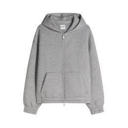 Bershka Zip-Up Hoodie male Grey size XS