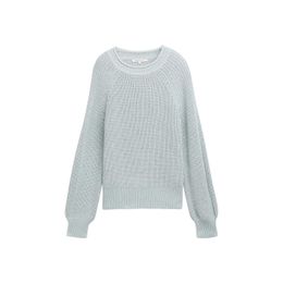 Tom Tailor Denim Damen Strickpullover mit leichten Ballon&auml;rmeln, blau, Meliert, Gr. M