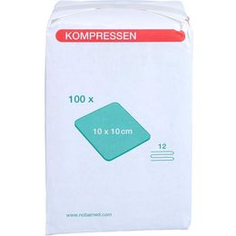 Mullkompressen 10x10 cm unsteril 12fach gr&uuml;n 100 St