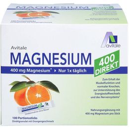 Avitale Magnesium 400 direkt Orange Portionssticks 100X2.1 g