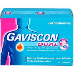 Reckitt Benckiser Deutschland GmbH Gaviscon Dual 250mg/106,5mg/187,5mg Kautabletten 80 St