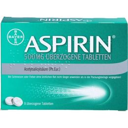 BAYER Aspirin 500 mg &uuml;berzogene Tabletten 8 St