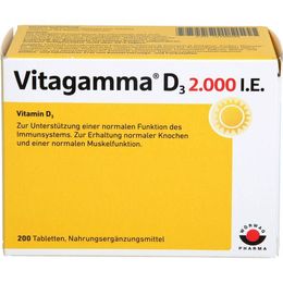 W&Ouml;RWAG PHARMA Vitagamma D3 2.000 I.E. Vitamin D3 Nem Tabletten 200 St