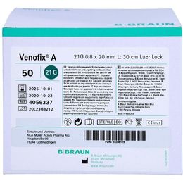 ACA M&uuml;ller Venofix A Venenpunktionsb.21 G 0,8x19mm 30cm gr&uuml;n 50 St