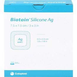 B2B Medical Biatain Silicone Ag Schaumverband 7,5x7,5 cm 5 St