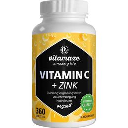 Vitamaze GmbH Vitamin C 1000 mg hochdosiert+Zink vegan Tabletten 360 St