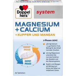 Queisser Doppelherz Magnesium+Calc.+Kupfer+Mangan syst.Tab. 60 St