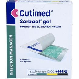 BSN Cutimed Sorbact Gel Kompressen 7,5x7,5 cm 12 St