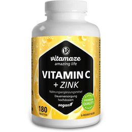 Vitamaze GmbH Vitamin C 1000 mg hochdosiert+Zink vegan Tabletten 180 St