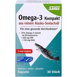 OMEGA-3 Kompakt aus reinem Alaska-Seelachs&ouml;l Salus 30 St