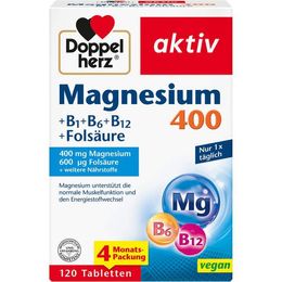 Queisser Doppelherz Magnesium 400+B1+B6+B12+Fols&auml;ure Tabl. 120 St