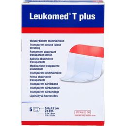 BSN Leukomed transp.plus sterile Pflaster 5x7,2 cm 5 St