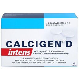 Calcigen D intens 1000 mg/880 I.E. Kautabletten 48 St