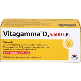W&Ouml;RWAG PHARMA Vitagamma D3 5.600 I.E. Vitamin D3 Nem Tabletten 50 St
