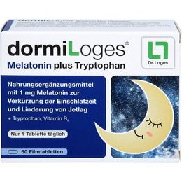 Dr. Loges + Co. GmbH Dormiloges 1 mg Melatonin plus Tryptophan Filmtab. 60 St