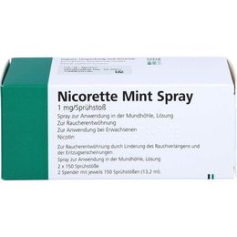 EurimPharm Arzneimittel Nicorette Mint Spray 1 mg/Spr&uuml;hsto&szlig; 2 St