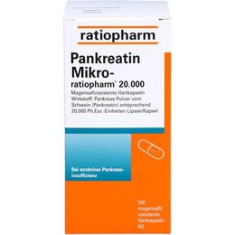 ratiopharm Pankreatin Mikro-ratio.20.000 magensaftr.Hartkaps. 100 St