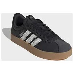 Sneaker Adidas SPORTSWEAR "VL COURT 3.0", Herren, Gr. 41, core schwarz, core wei&szlig;, cyber metallic, Leder, Textil, Schuhe Sneaker